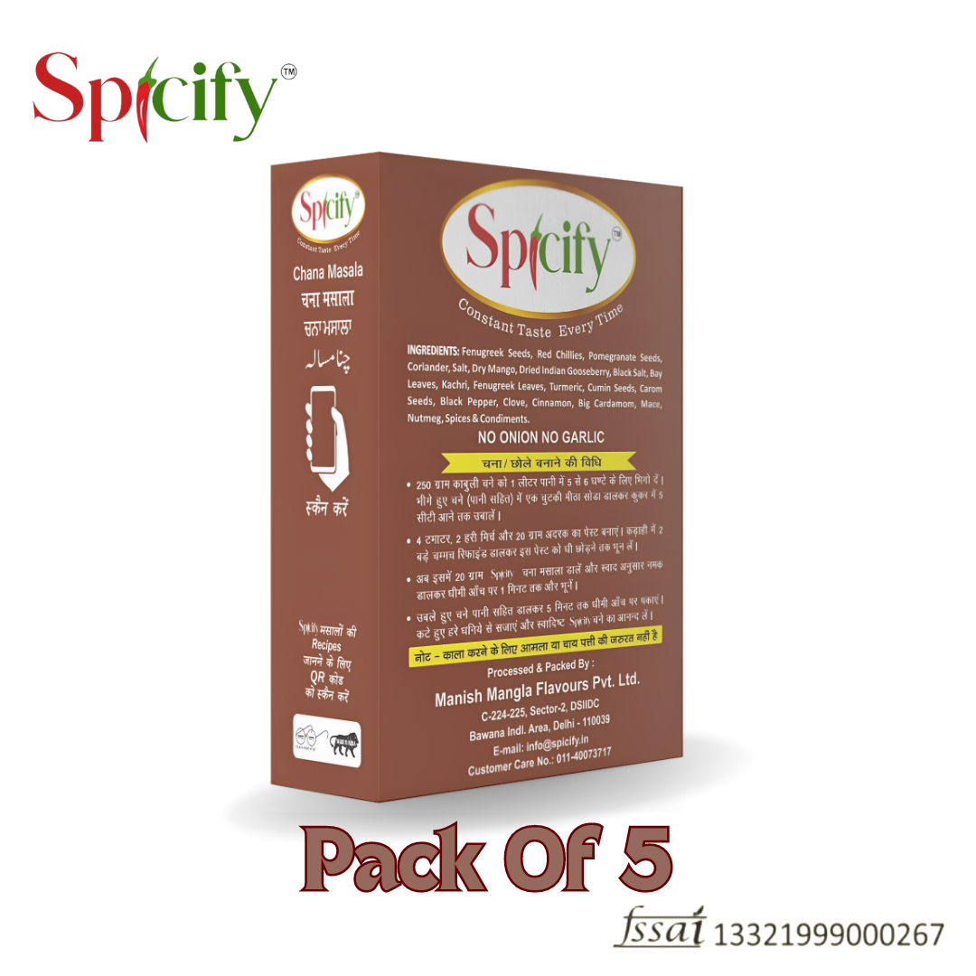 Spicify Chana/ Chole Masala - 100g | 5 Sachet Inside