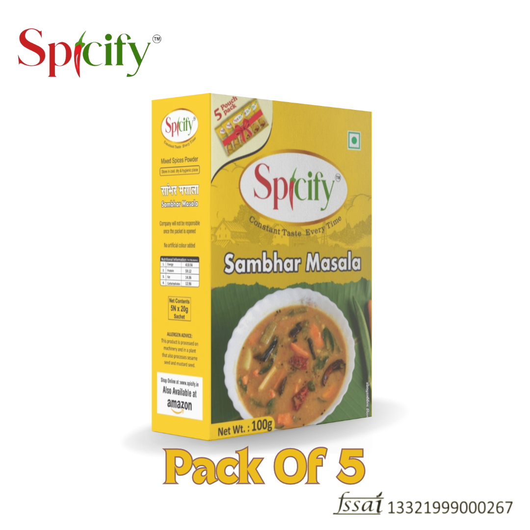 Spicify Sambhar Masala - 100g | 5 Sachet Inside
