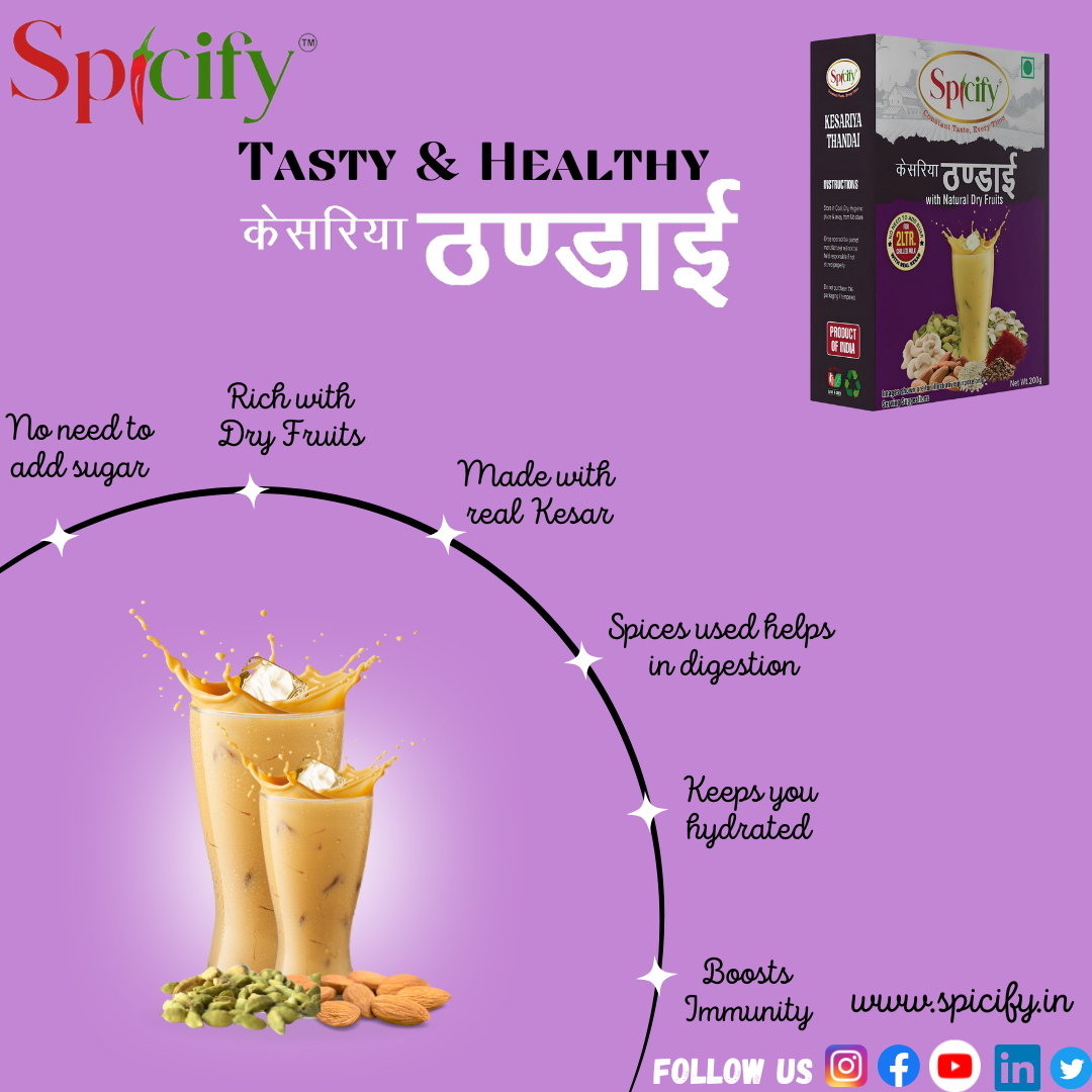 Spicify Kesariya Thandai 500g | Made with Natural Dry Fruits & Real Ke
